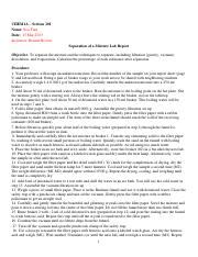 Techniques For Separating Mixtures In Chemistry Lab Course Hero