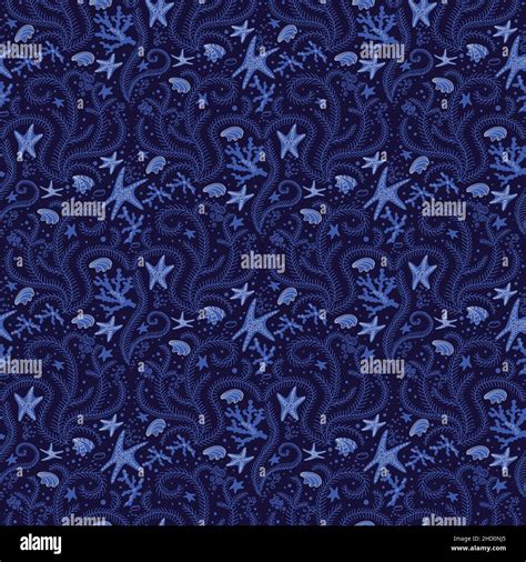 Seamless Pattern With Underwater Doodle Illustratio Stock Vector Image Art Alamy