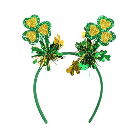 St Patricks Day Shamrock Headbands Green Clover Plain Hair Hoops Band