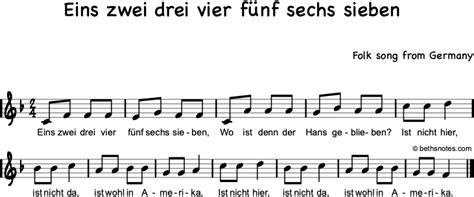 Eins Zwei Drei Vier Fünf Sechs Sieben Beths Notes Songs And Resources