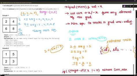 2033 Minimum Operations To Make A Uni Value Grid Leetcode Potd Easy Solution Youtube