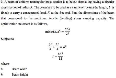 Solved A Beam Of Uniform Rectangular Cross Section Is To Be