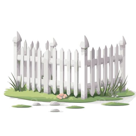Pagar Putih Vektor Gambar Kartun Clipart Stiker Dari Pagar Kayu Putih