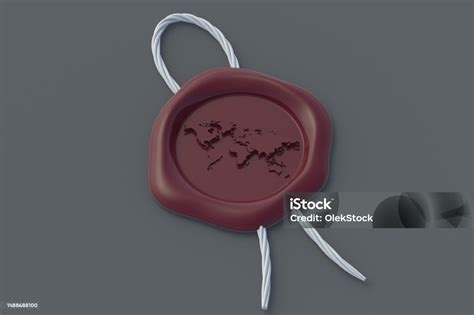 회색 배경에 세계 지도가 있는 씰 왁스 3d 렌더링 0명에 대한 스톡 사진 및 기타 이미지 0명 3차원 형태 고무도장 Istock