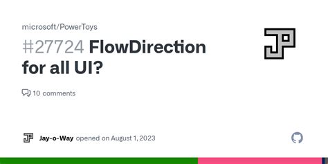 Flowdirection For All Ui · Issue 27724 · Microsoftpowertoys · Github