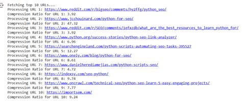 Calculating Serps Compression Ratio With Python