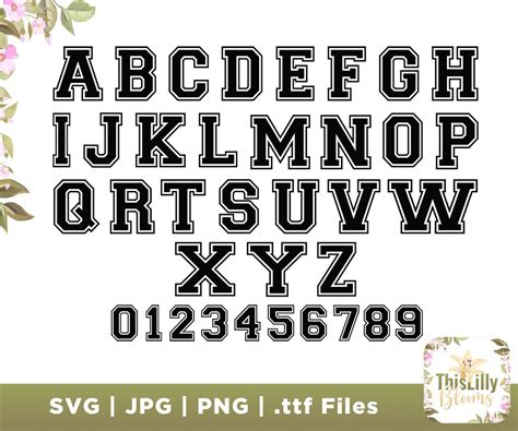 Baseball Font SVG Varsity Font Svg Block Font Svg College Etsy