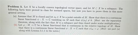 Solved Problem 3 ﻿let X ﻿be A Locally Convex Topological