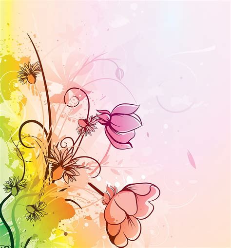 수채화 꽃 배경 벡터 Ai Eps Uidownload