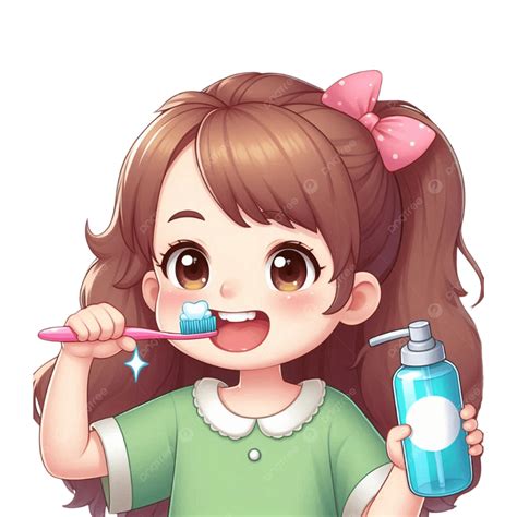 Desenho Animado De Cara Escovando Os Dentes Lindo Menino De Pele