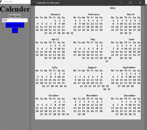 Python Gui App For Calendar Aman Kharwal