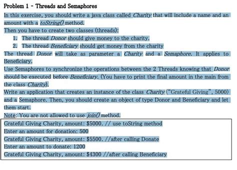 Solved Problem 1 Threads And Semaphores In This Exercise