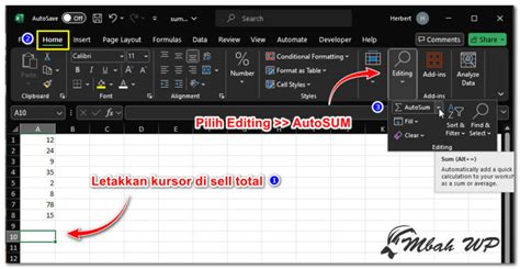 Cara Menggunakan Fungsi Sum Di Excel