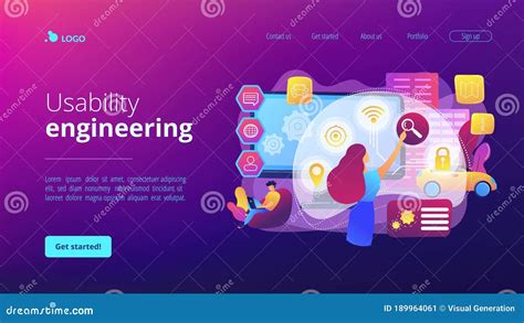 Intelligent Interface Concept Landing Page Cartoon Vector