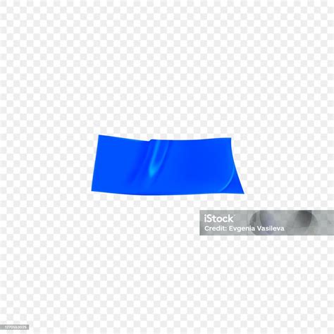 투명 한 배경에 격리 된 블루 덕트 수리 테이프 고정을위한 사실적인 파란색 접착 테이프 조각 접착제 종이 접착 사실적인 3d