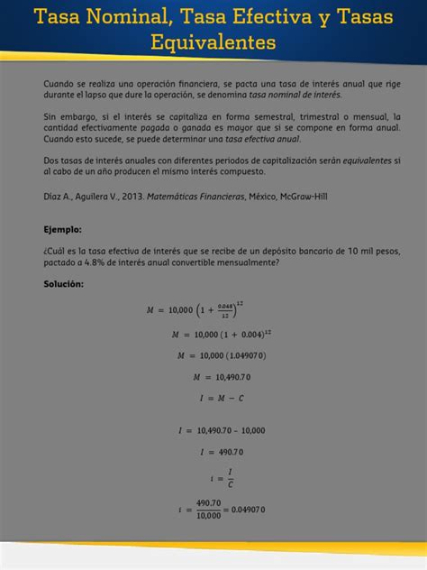 21 Tasa Nominal Efectiva Equivalentes Pdf Interés Finanzas