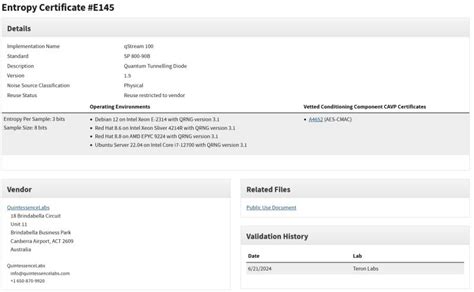 Teron Labs On Linkedin Esv Entropy Fips140 Quantum Cmvp Nist