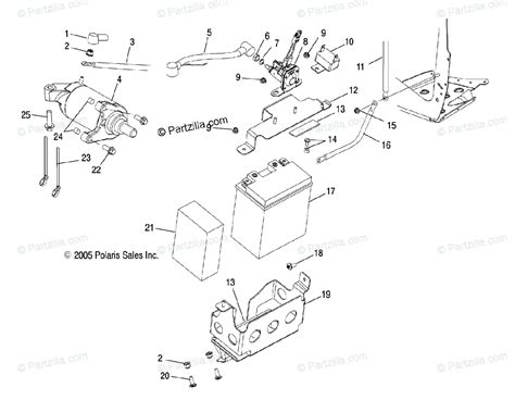 Polaris Snowmobile 2006 Oem Parts Diagram For Starter Battery