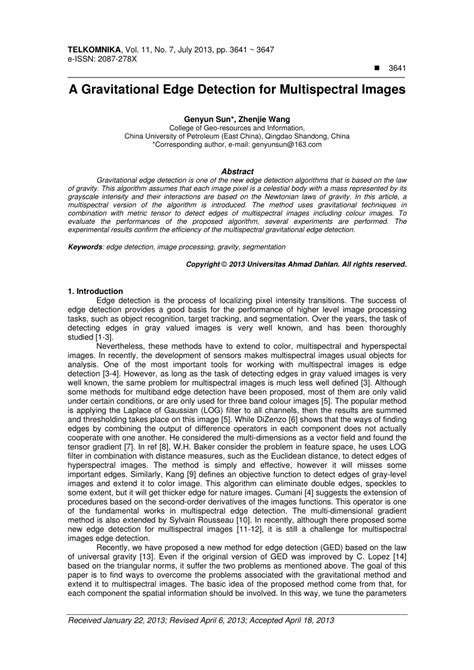Pdf A Gravitational Edge Detection For Multispectral Images