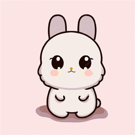 Premium Vector Cute Rabbit Illustration Rabbit Kawaii Chibi Vector Drawing Style Rabbit