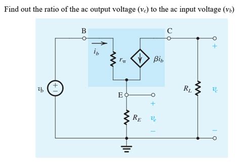 answered find out the ratio of the ac output voltage ve to the ac