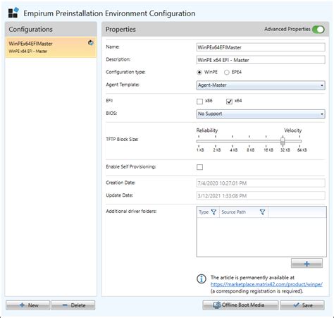 inject drivers into a boot configuration matrix42 self service help