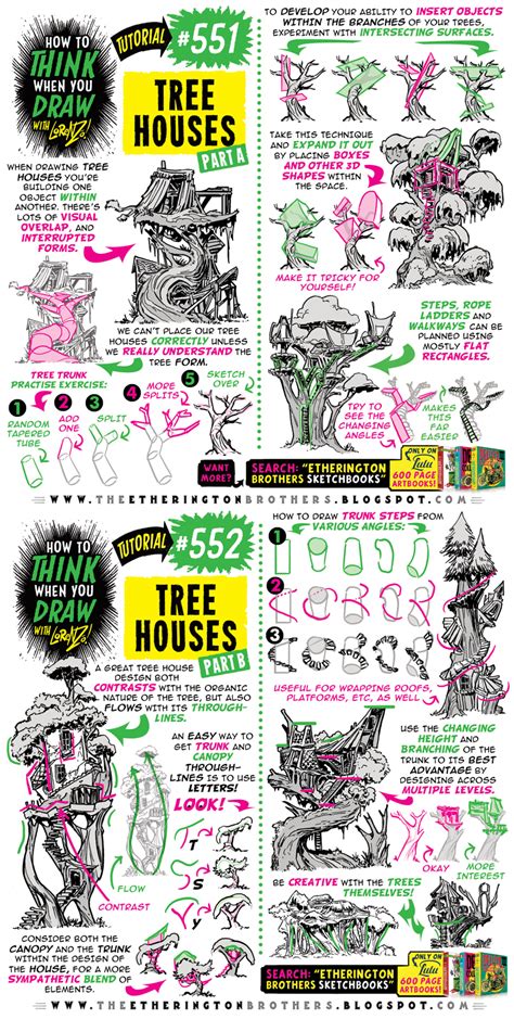 BRAND NEW TUTORIAL How To Draw TREE HOUSES By EtheringtonBrothers On DeviantArt Tree Drawing