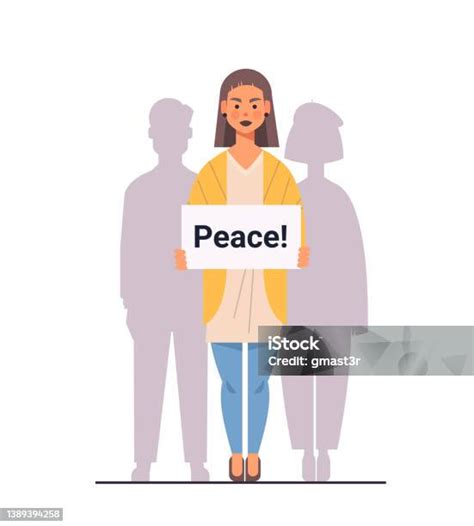 우크라이나 평화에 대 한 기도 시위 배너를 들고 여자 애국자 러시아 에서 우크라이나 전쟁 개념을 중지 Revolution에 대한 스톡 벡터 아트 및 기타 이미지 Istock