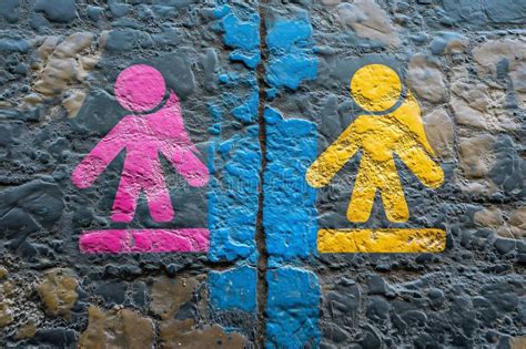 Symbolic Representation Of Gender Equality Marked On A Textured Urban
