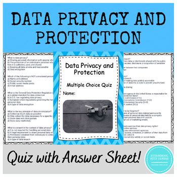 Data Privacy And Protection Multiple Choice Quiz By High Babe With Hannah