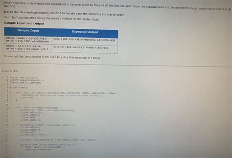 Solved Given Two Lists Concatenate The Second List In
