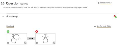 Solved 16 Question 2 Points Draw The Curved Arrow Nota
