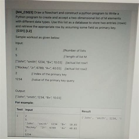 Solved M CSQ Draw A Flowchart And Construct A Python Chegg