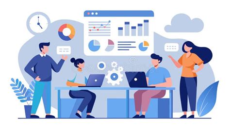 Collaborative Intelligence Uniting Teams Through Data Stock Illustration Illustration Of