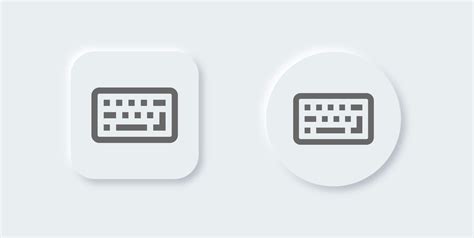 Keyboard Line Icon In Neomorphic Design Style Computer Button Signs