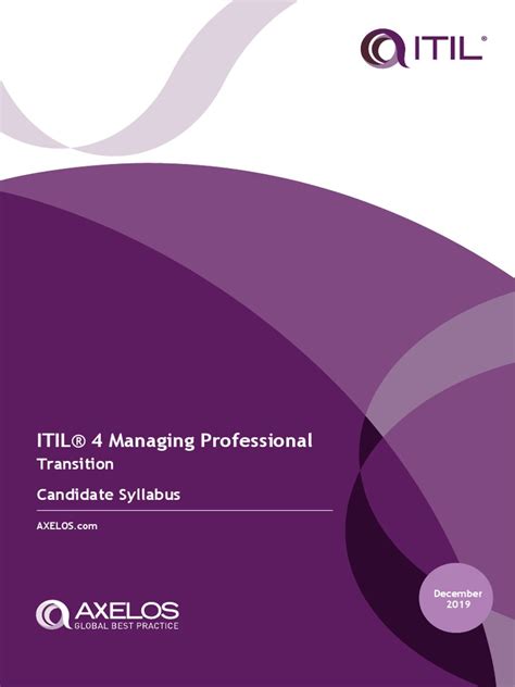 Itil® 4 Managing Professional Transition Candidate Syllabus Pdf Risk Question