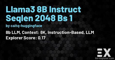 Llama3 8b Instruct Seqlen 2048 Bs 1 By Caitq Huggingface Benchmarks Features And Detailed