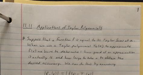 Professor Franks Math Blog 11 11 Applications Of Taylor Polynomials