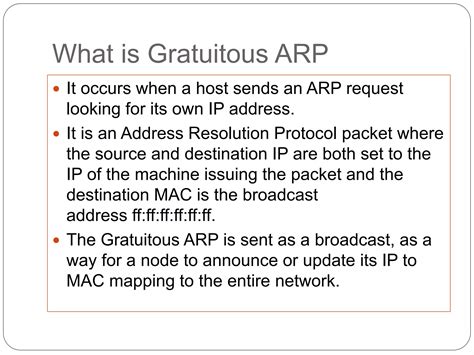 Gratuitous Address Resolution Protocolg Arp Pptx Computer