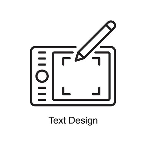 Text Design Vector Outline Icon Design Illustration Art And Crafts Symbol On White Background