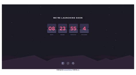 Frontend Mentor Launch Countdown Timer Main Coding Challenge Solution