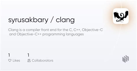 Syrusakbaryclang Clang Is A Compiler Front End For The C C