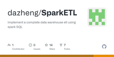 github dazheng sparketl implement a complete data warehouse etl using spark sql