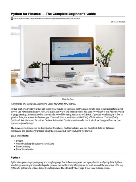 Python For Finance The Complete Beginners Guide By Behic Guven Jul 2020 Towards Data