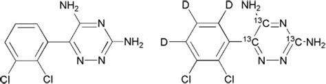 Chemical Structure Of Lamotrigine And Lamotrigine 13c3 D3 Download Scientific Diagram