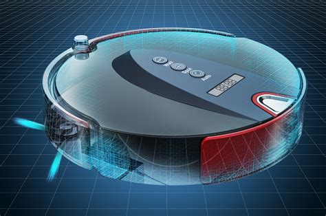 로봇 진공 청소기 청사진의 시각화 3d Cad 모델 3d 렌더링 0명에 대한 스톡 사진 및 기타 이미지 0명 3차원 형태 가정 생활 Istock