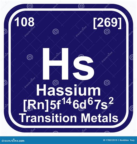 Hassium Periodic Table Chemical Element Mendeleev Table Hassium Atom