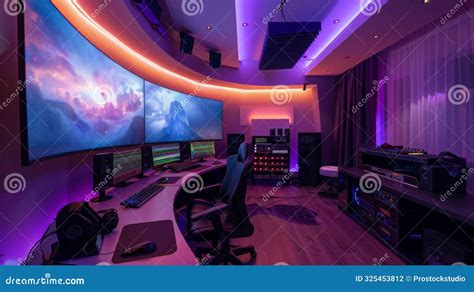 Modern Gaming Setup With Curved Monitors Stock Photo Image Of Computer Entertainment 325453812