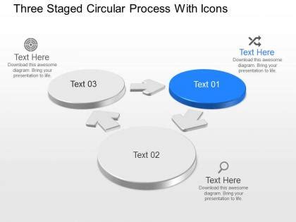 Circular Three Stage Process Slide Team