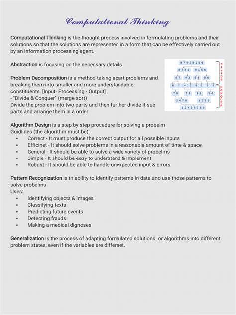 Computational Thinking Revision Notes Pdf